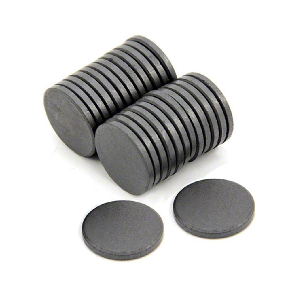 Double Pole Ferrite Disc Magnet - 22mm x 3mm – AMF Magnets USA